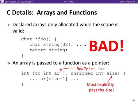 Arrays Cse 351 Spring 2017 Instructor Ruth Anderson Ppt Download