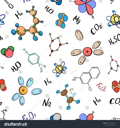 Continuous Vector Background Chemical Elements Ionic Stock Vector