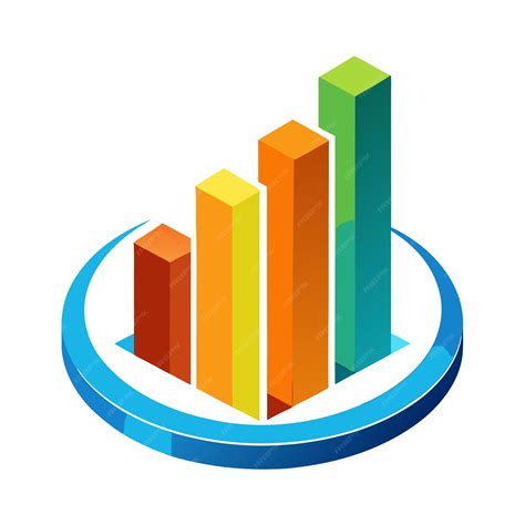 3d Bar Graph Logo On White Background Premium Ai Generated Vector