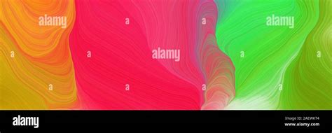 Colorful Horizontal Banner Modern Soft Curvy Waves Background