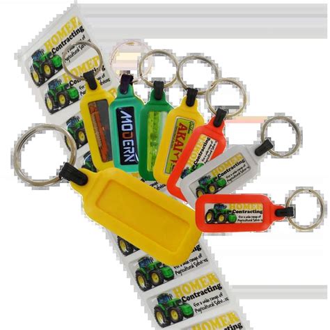 Rectangular Shaped Plastic Epoxy Key Tag With Centre Squared Indented