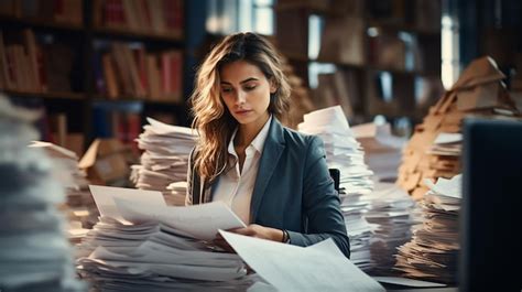 Mujer Profesional Que Usa La Computadora En El Espacio De La Oficina Moderna Imagen Premium