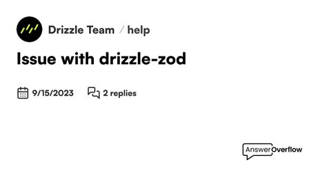 Issue With Drizzle Zod Drizzle Team