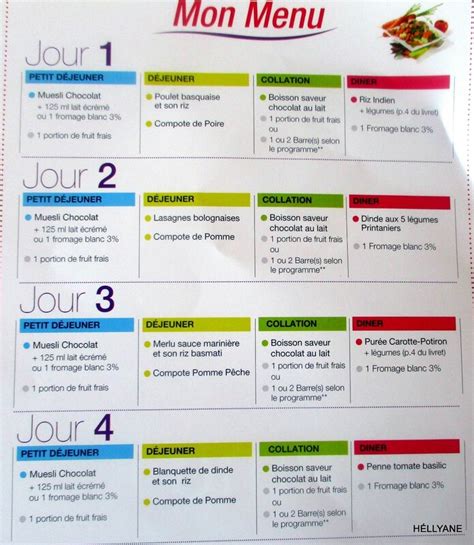 Menu Comme Jaime Pdf Minceur