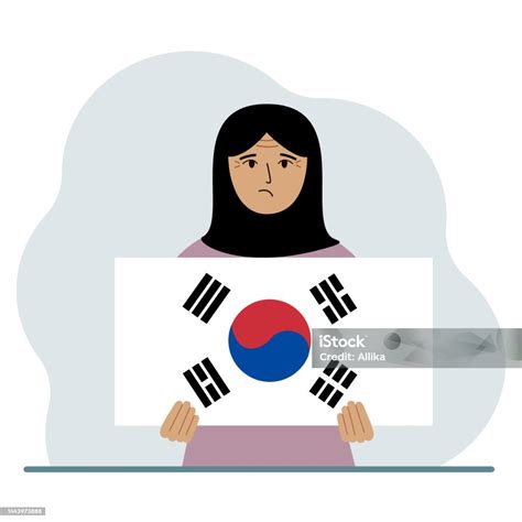 한 여성이 한국 국기를 들고 있다 시위 국경일 독립 기념일 또는 애국심의 개념 국적 국경일에 대한 스톡 벡터 아트 및 기타 이미지 Istock