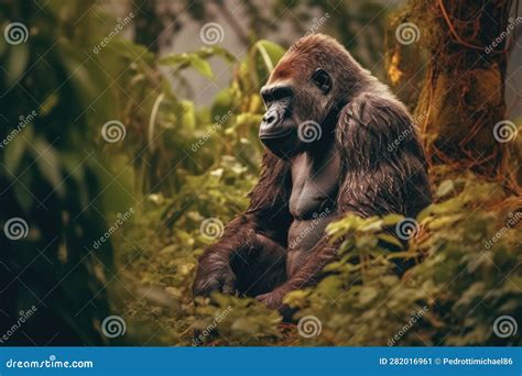 The Mighty Gorilla Powerful Primate Stock Image Image Of Species