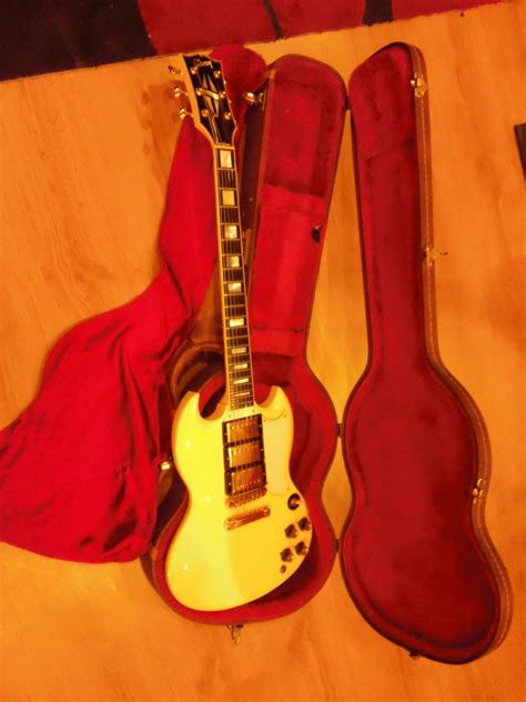 Photo Gibson Sg Custom Vos Classic White Gibson Custom Shop Sg