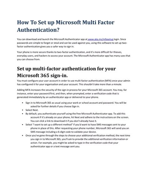 PPT How To Set Up Microsoft Multi Factor Authentication PowerPoint Presentation ID