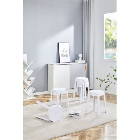 6 Pack Stackable Classroom Stools Plastic Stools Nesting Stools Colorful Round Stools Indoor