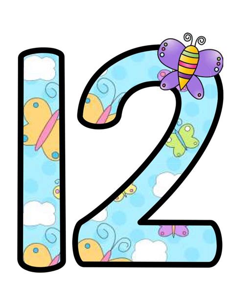 Zahl Nummer Number 12 Harf