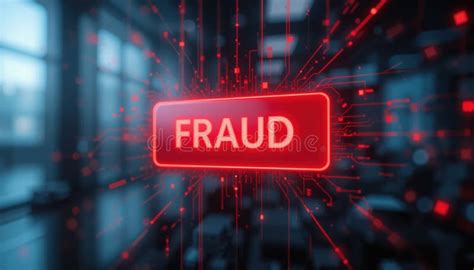 Fraud And Danger Concept With Red Security Alert With The Text Fraud On