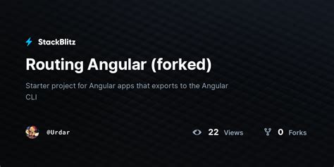 Routing Angular Forked Stackblitz