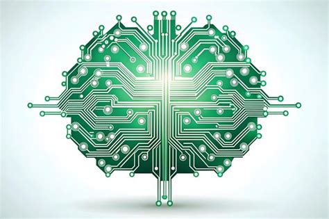 Ai Powered Brainwave Vector Abstract Glowing Lines With Digital Circuitry On White Background