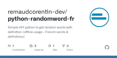 GitHub Remaudcorentin Dev Python Randomword Fr Simple API Python To