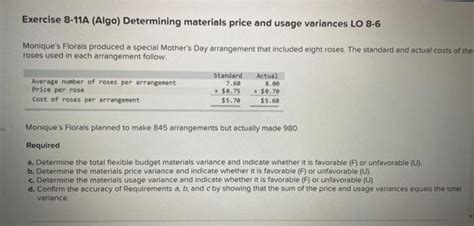 solved exercise 8 11a algo determining materials price and