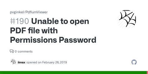 Unable To Open Pdf File With Permissions Password · Issue 190 · Pvginkelpdfiumviewer · Github