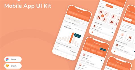 Hiring Platform Mobile App Ui Kit Ux And Ui Kits Ft Job And Freelance Envato
