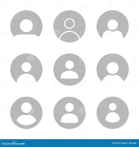 Default Avatar Profile Icon Set Collection Social Media User Symbol