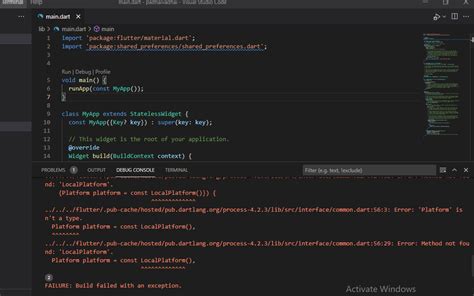 After Adding Sharedpreferences Package Its Throwing Localplatform