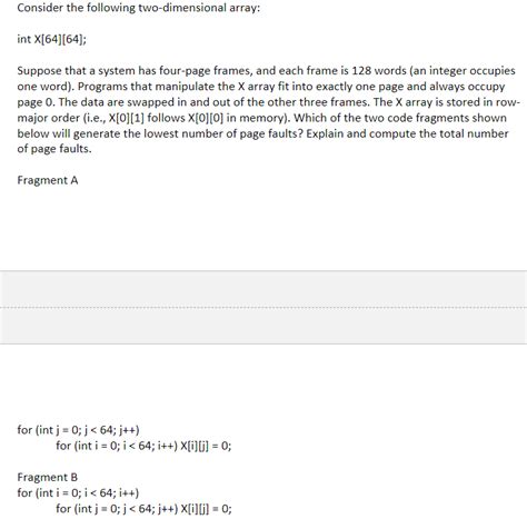 solved consider the following two dimensional array int