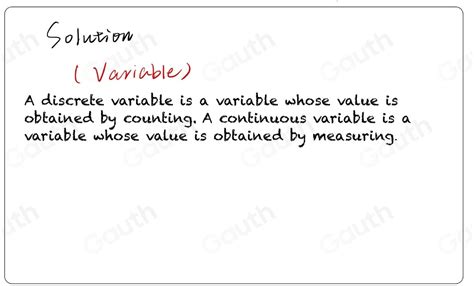 Solved 1 A Variable Whose Value Is Obtained By Counting Data Is