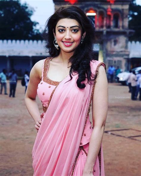 Pranitha Subhash Saree Pink Saree Beauty Photoshoot