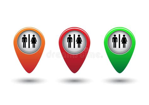 restroom map pointer icon on white background stock vector