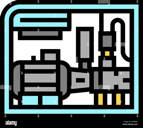 Screw Air Compressor Color Icon Vector Illustration Stock Vector Image