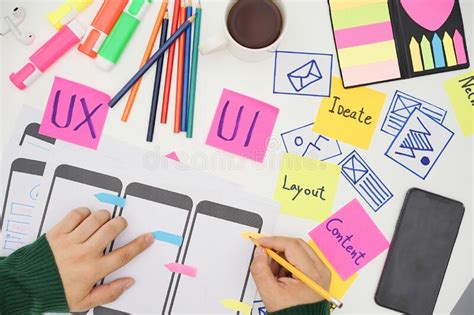 Creative Designers Designing Wireframe Sketch Layout Design Mockup On