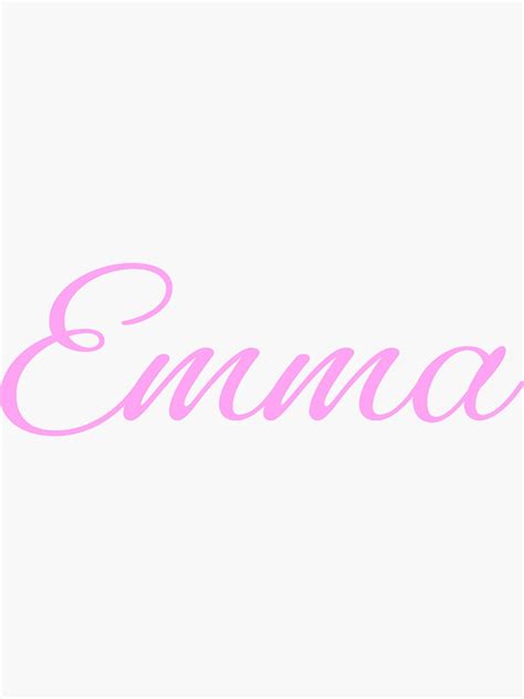 Emma Pink Cursive Sticker For Sale By Shep68 Redbubble