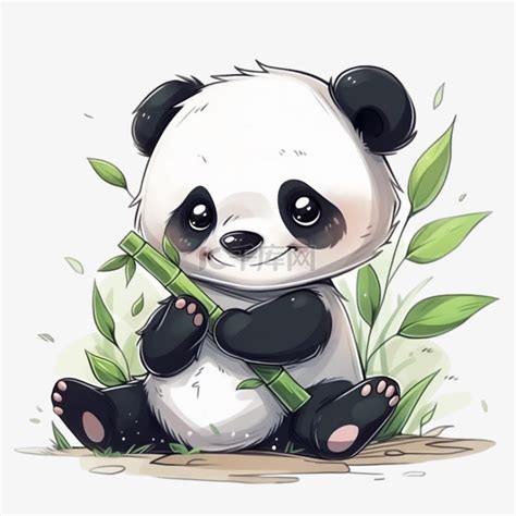 呆萌手绘可爱熊猫元素素材图片免费下载 千库网