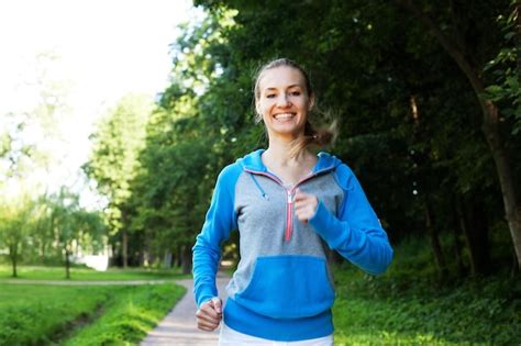 Premium Photo Pretty Young Girl Runner In The Forest