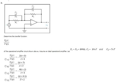 Solved Determine The Transfer Function V S V S Of The Chegg Com