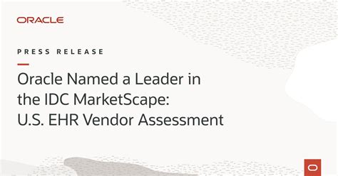 Abdelkarim Hassan On Linkedin Oracle Named A Leader In The Idc Marketscape Us Ehr Vendor