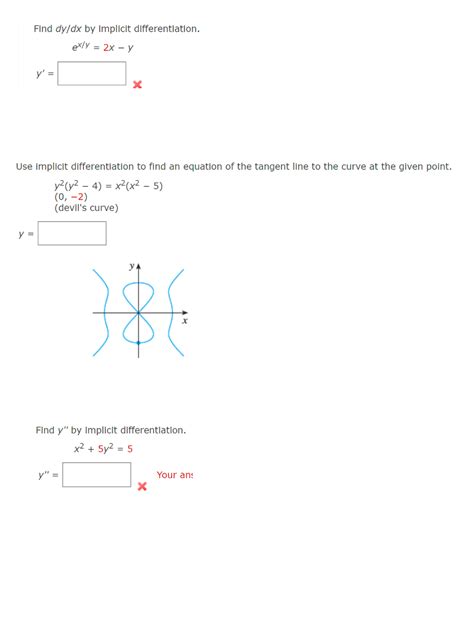 Solved Find Dydx By Implicit Differentlation Exy2x−y Y′
