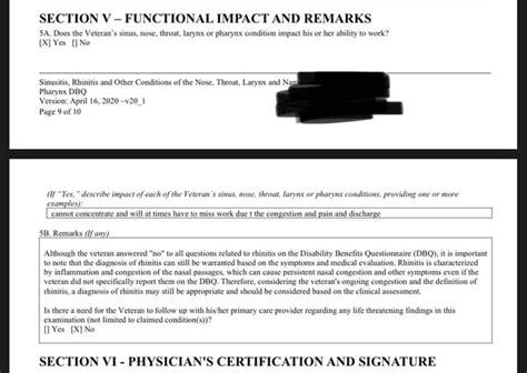 Sinusitis And Rhinitis Dbq Rating R Veteransbenefits