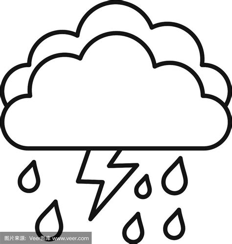 二年级雷雨配图简笔画（热门12张）简笔画图片大全