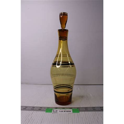 Amber Wine Decanter And Stopper Bodnarus Auctioneering