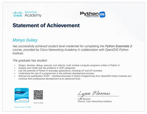 Just Wrapped Up The Python Essentials 2 Course Huge Thanks To Cisco