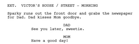 brad dailey script format 2 scene headings