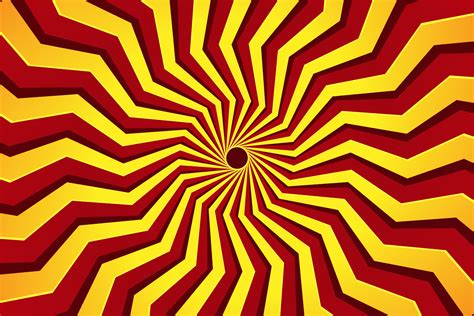 Red And Yellow Psychedelic Sunburst Abstract Background Design Vector