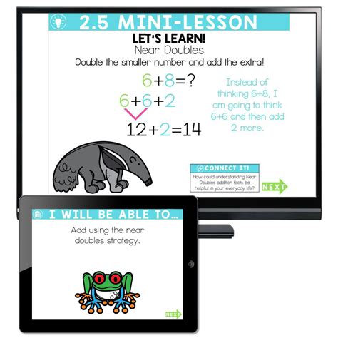Lucky To Learn Math Add With Near Doubles Lesson 25 Teaching Slides Lucky Little Learners