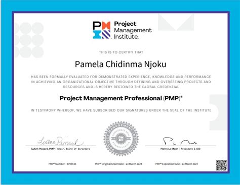 Pmp Projectmanagement Careermilestone Professionaldevelopment Pamela Njoku Meng Eit