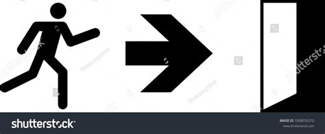 Emergency Fire Exit Sign Evacuation Fire 库存矢量图（免版税）1908076270