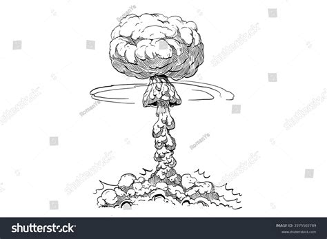 Comic Book Sketch Nuclear Explosion Design Stock Vector Royalty Free