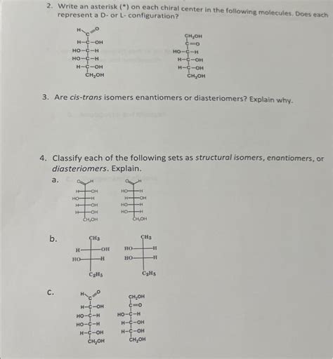 Solved 2. Write an asterisk (∗) on each chiral center in the | Chegg.com
