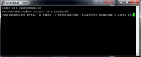 How Can I Restore A Backup Of My Data Sql File Through Puttyssh Or