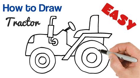 How To Draw A Tractor How To Draw Tractor Easy Ford Tractor Drawing