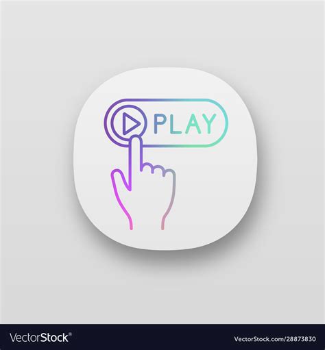 Play Button Click App Icons Set Royalty Free Vector Image