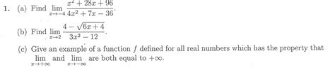 Solved 1 A Find Lim {x Rightarrow 4}